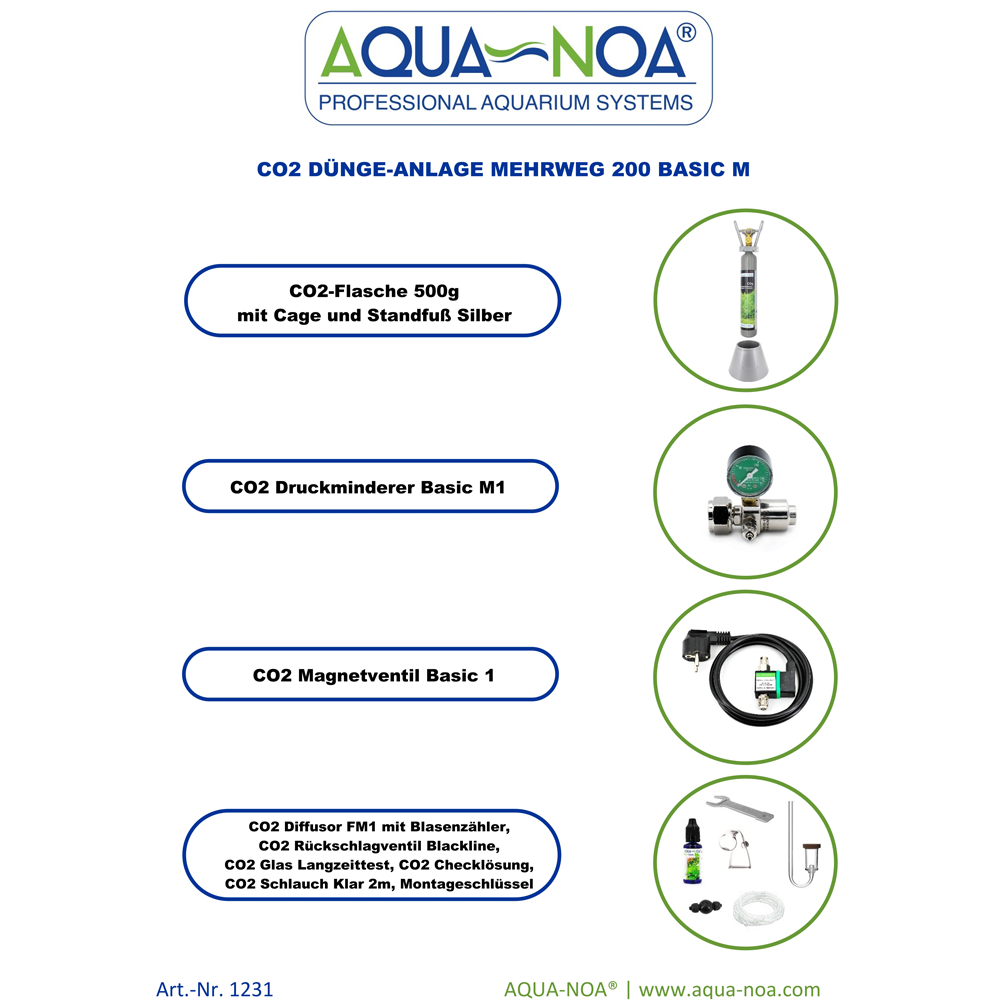 1231 CO2 Dünge Anlage Mehrweg 200 Basic M – AQUA-NOA | Professional Aqua Solutions